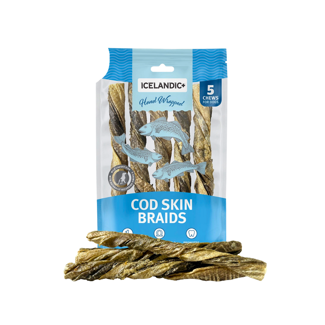 Icelandic+ Cod Skin Braids | 5 Pack – The Organic Dog Shop
